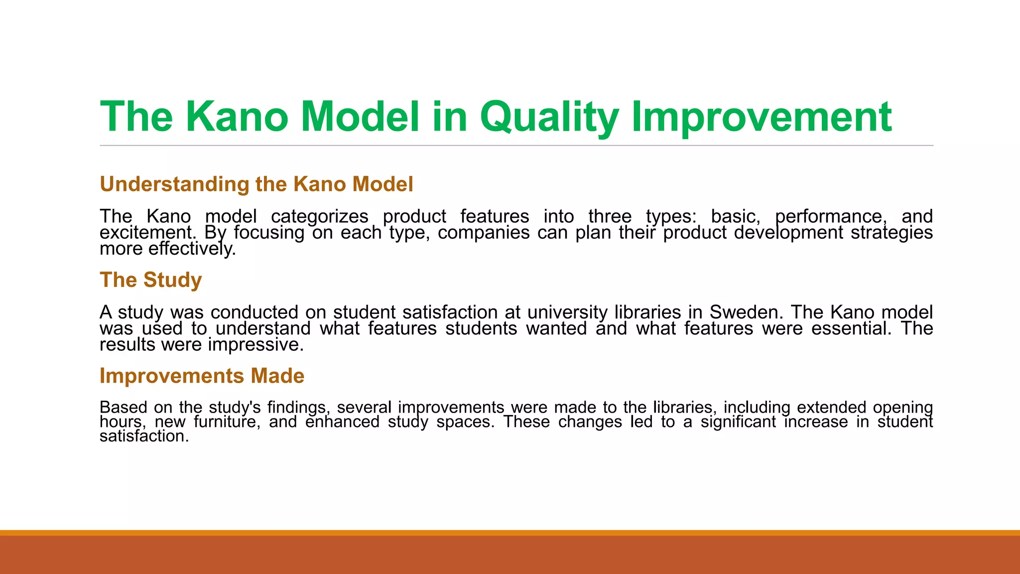Quality Improvement in Product design and Development with Kano Model | PPT