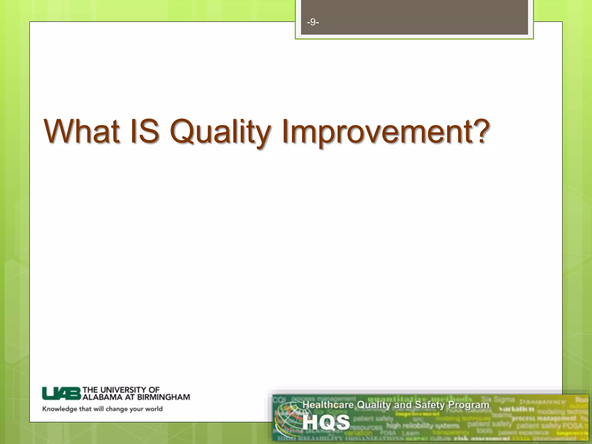Quality Improvement Models: PDSA | PPTX
