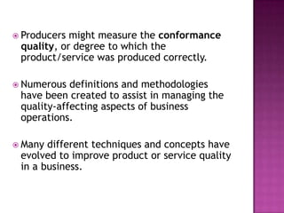 Quality in business | PPT