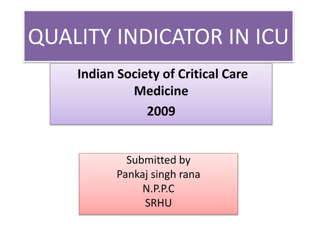 Quality indicator of icu | PPT