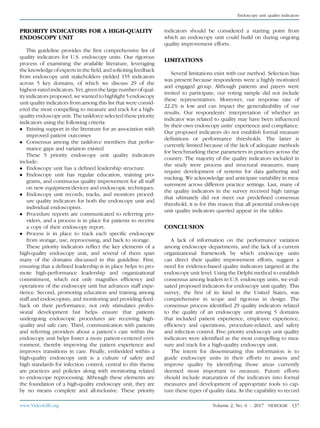 Quality indicators for gastrointestinal endoscopy units | PDF