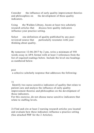 Quality Indicators How do you define quality as it pertain.docx