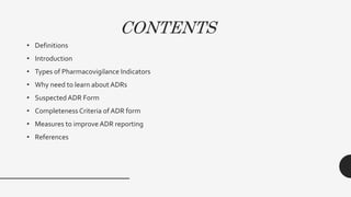 Quality indicators of ADR report and measure for Improvements | PPT