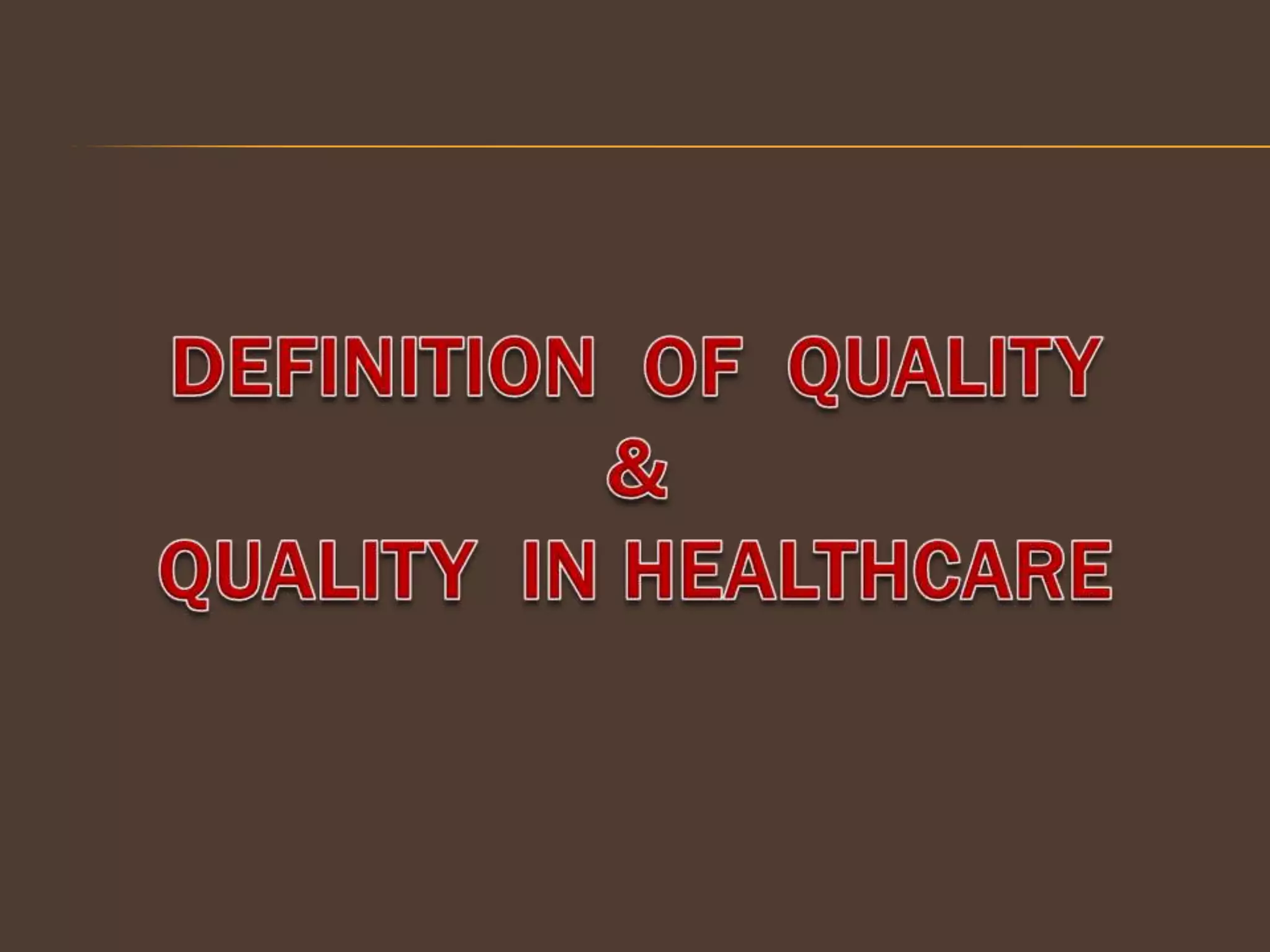 Quality in hospital | PPTX