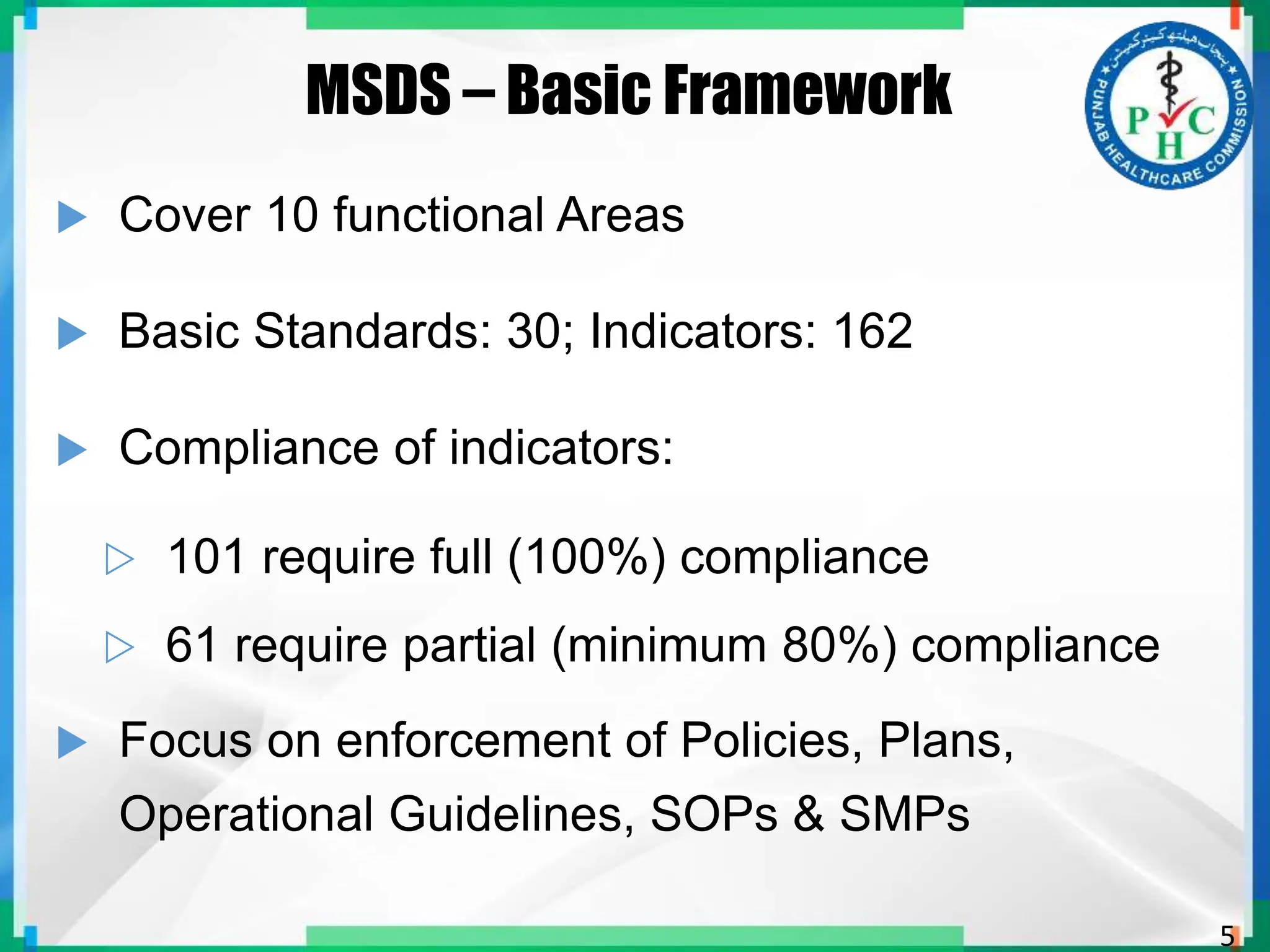 MSDS Indicators by PHC Quality in hospital.pptx