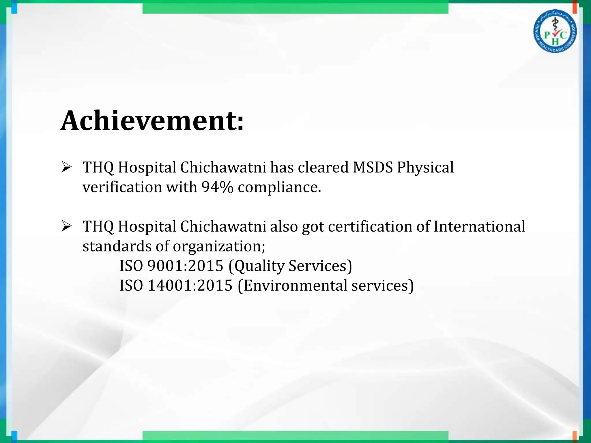 MSDS Indicators by PHC Quality in hospital.pptx