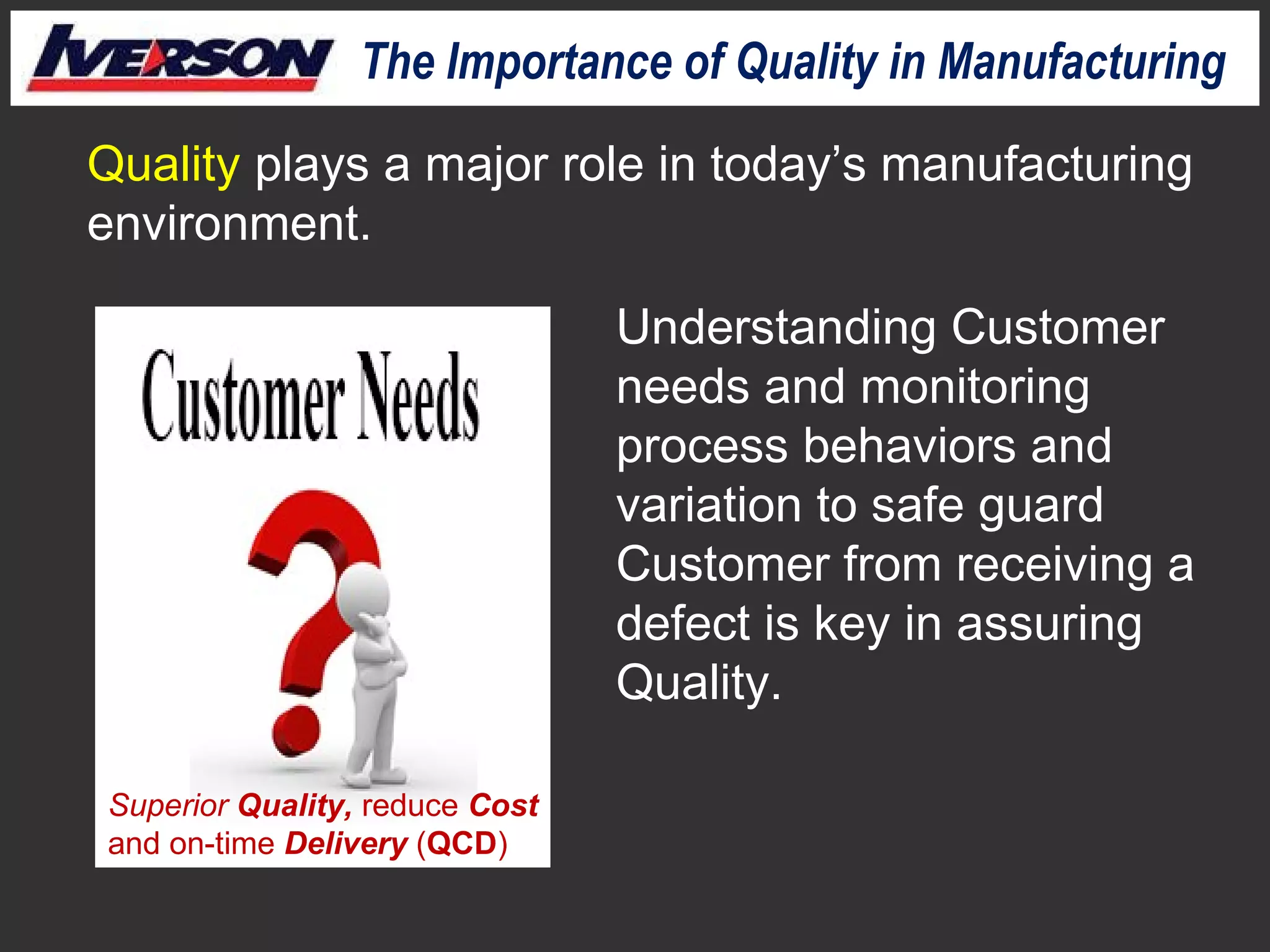 Quality in Manufacturing for Production & Manufacturing | PPT