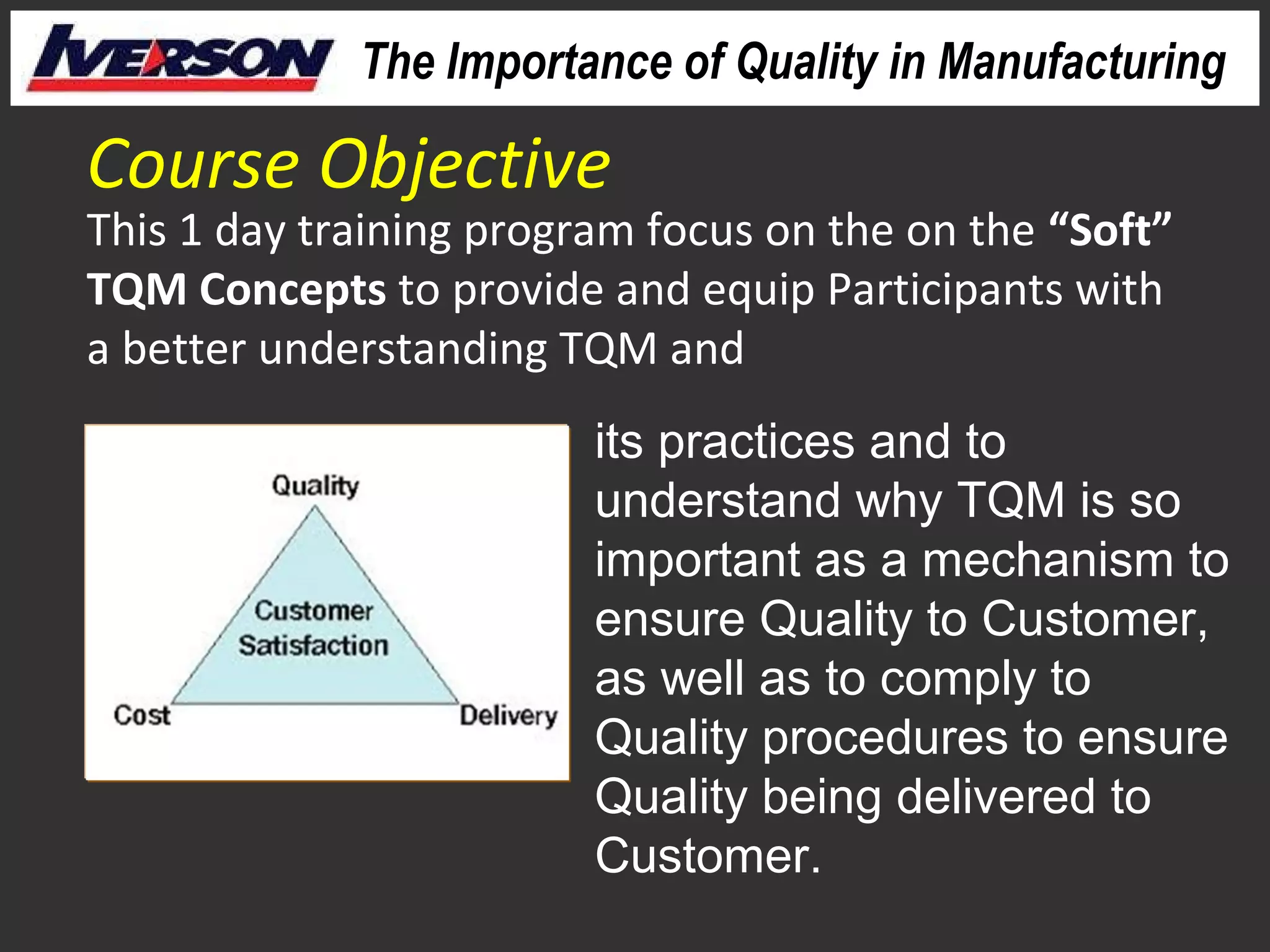 Quality in Manufacturing for Production & Manufacturing | PPT