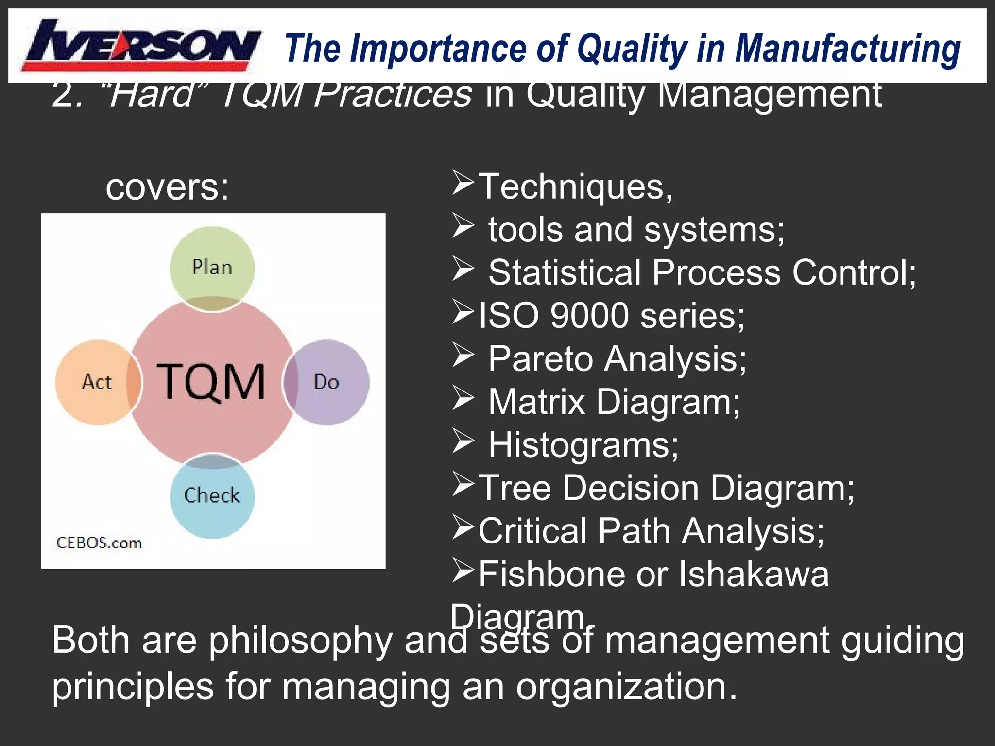 Quality in Manufacturing for Production & Manufacturing | PPT