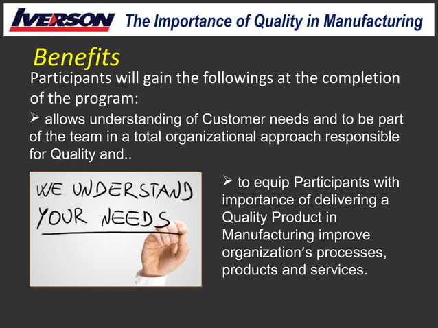 Quality in Manufacturing for Production & Manufacturing | PPT ...