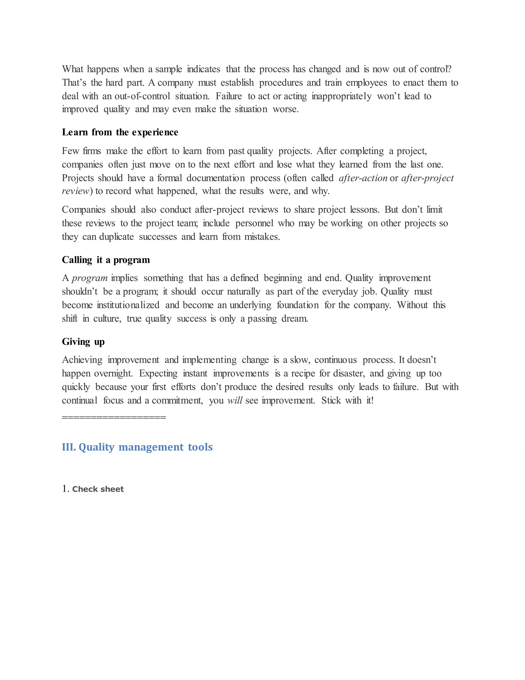 Quality in operations management | PDF