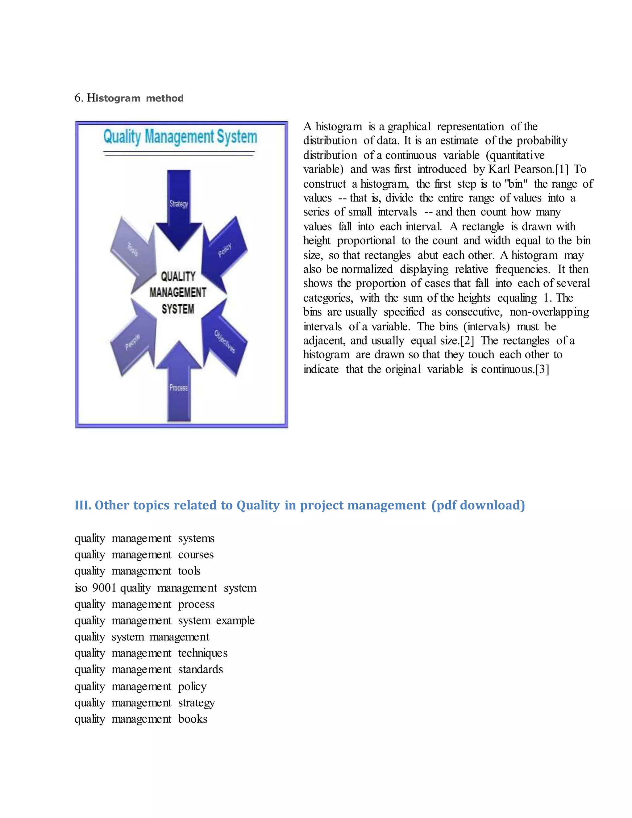 Quality in project management | DOCX | Physics | Science