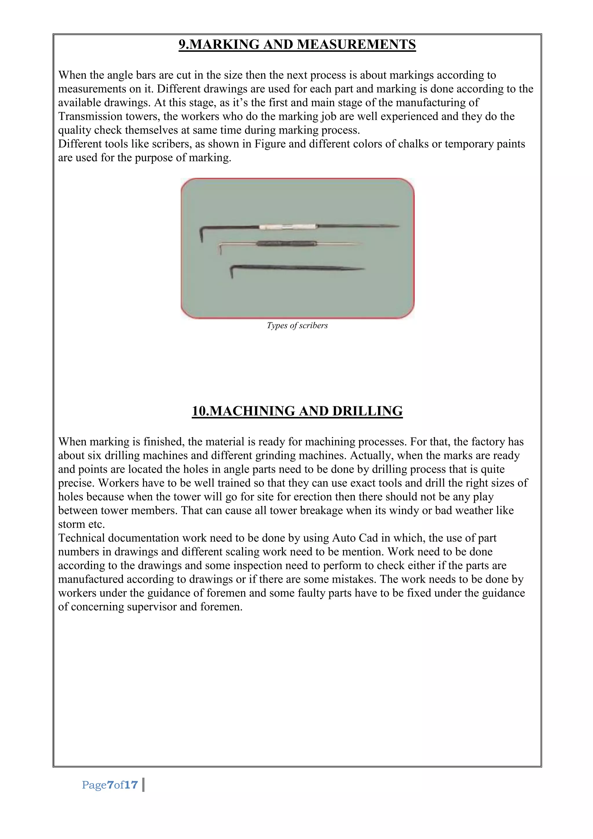 Quality inspection in Manufacturing Of TRANSMISSION Towers. | PDF