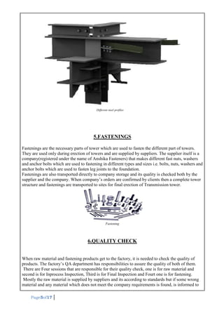 Quality inspection in Manufacturing Of TRANSMISSION Towers. | PDF