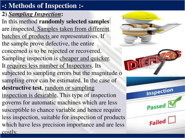 Quality inspection presentation | PDF | Manufacturing Industry | Industries