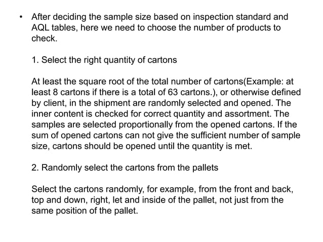 Quality inspection sampling standard | PPT