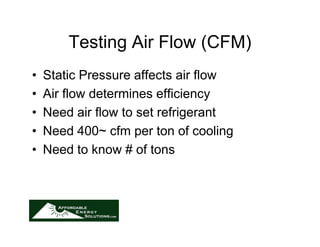 Quality install testing procedures for forced air systems | PDF
