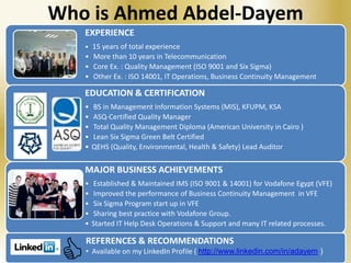 Quality in Telecommunications | PPSX