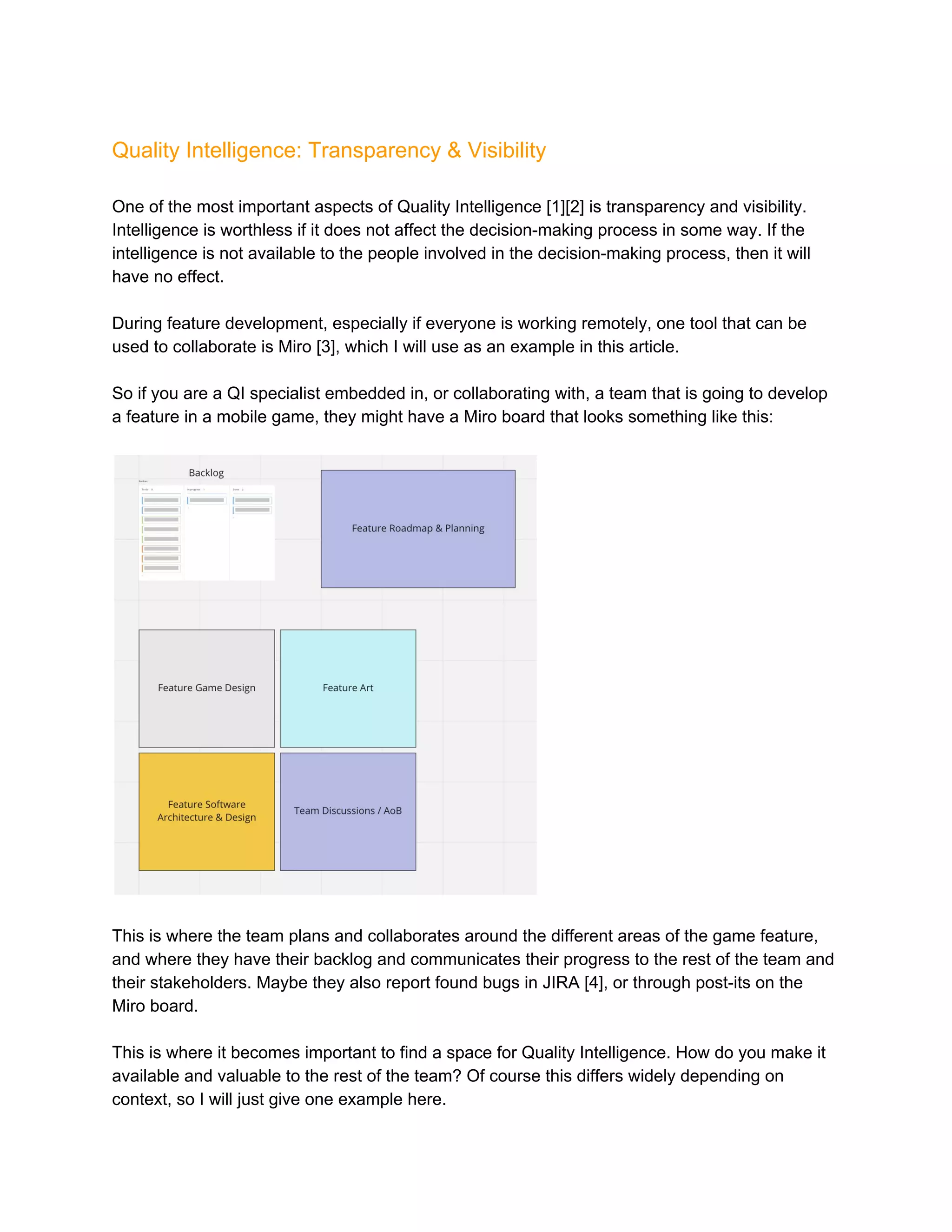 Quality Intelligence: Transparency & Visibility | PDF