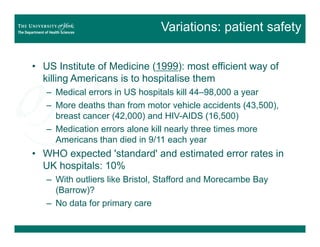 Quality in the NHS: OHE Annual Lecture with Alan Maynard | PDF