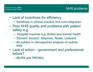 Quality in the NHS: OHE Annual Lecture with Alan Maynard | PDF