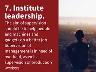 Quality in the Workplace: W. Edwards Deming's 14 key principles | PDF ...