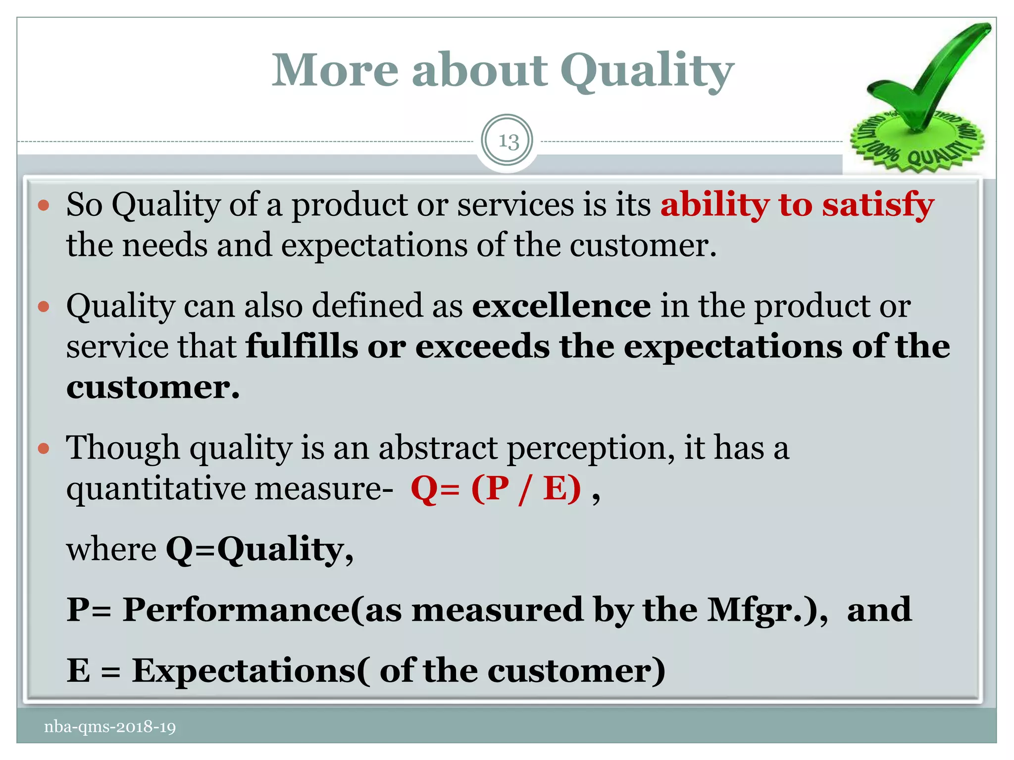 Quality introduction for Quality Management System | PPTX