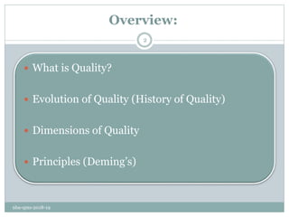 Quality introduction for Quality Management System | PPTX