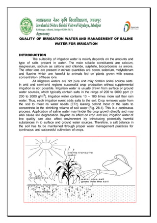 assignment on Quality of irrigation water | DOCX