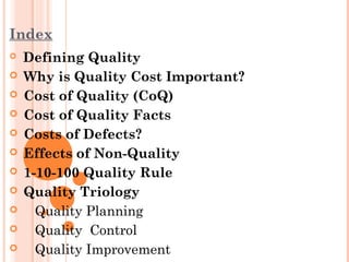 Quality is a cost | PPT