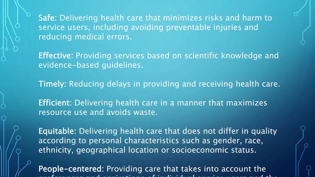 PPT ON QUALITY IMPROVEMENT& PATIENT SAFETY | PPTX | First Aid | Injuries