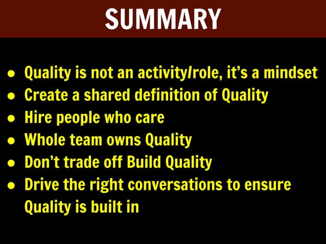 Quality is a Mindset | PDF