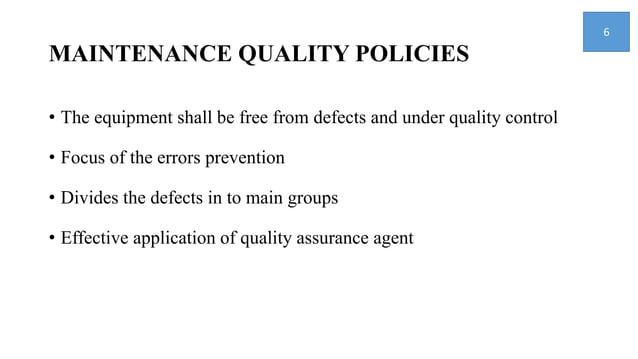 Quality maintenance | PPTX