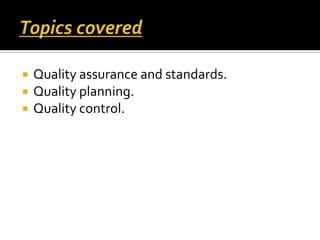 Quality management | PPTX