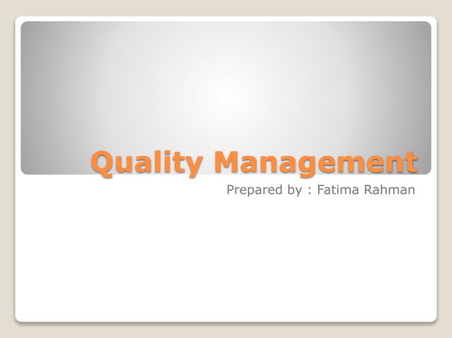 Quality management | PPT