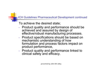 Industry Implications of Pharmaceutical Quality ICH Guidelines | PDF