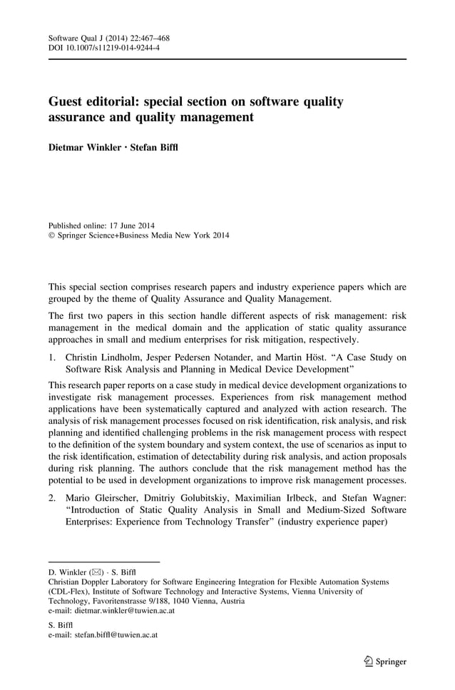 Quality management | PDF | Computer Software and Applications | Computing