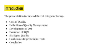 Quality Management | Sample PPT Assignment | PPT