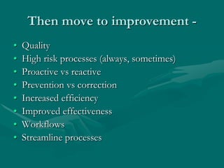 Quality management and process improvement layton | PPTX