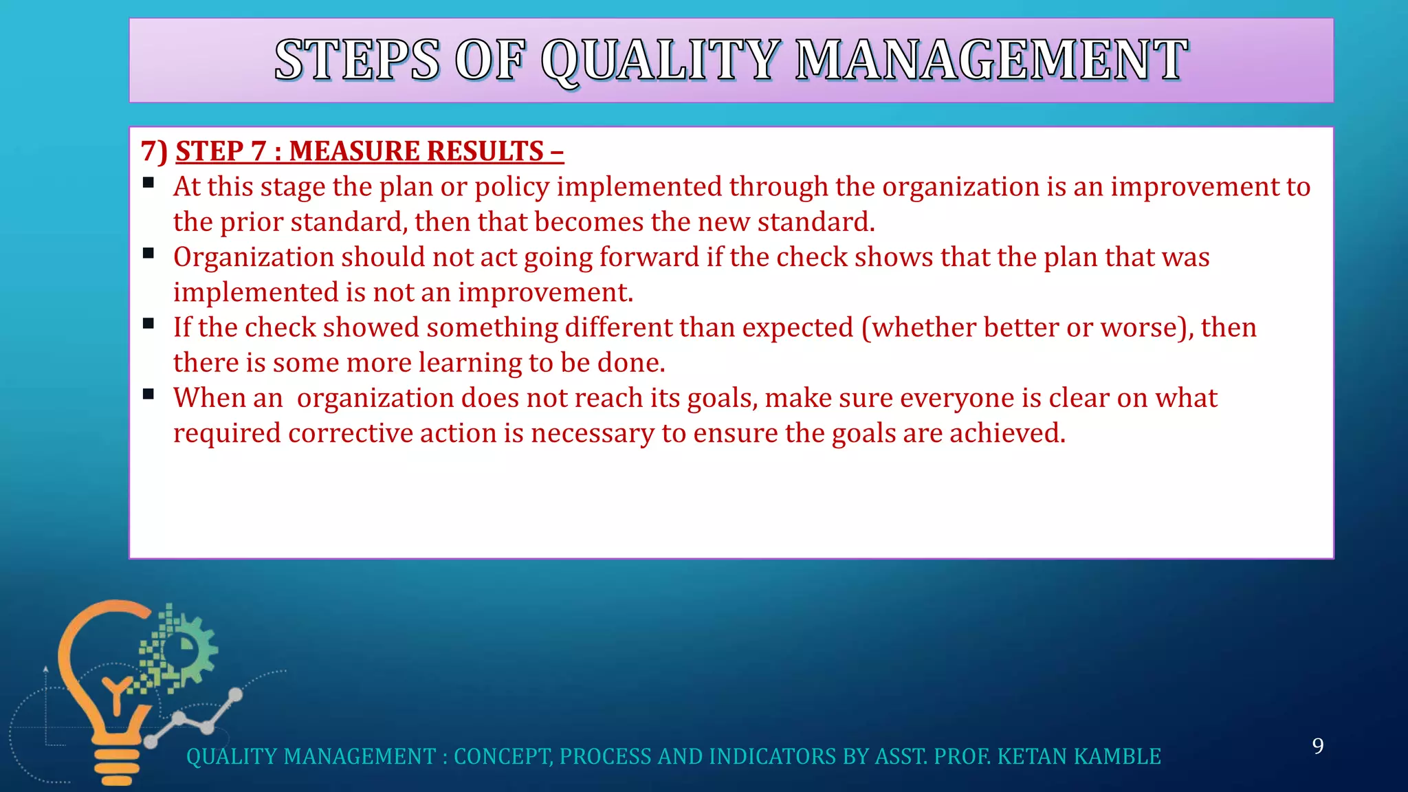 Quality management concept process and indicators | PPTX