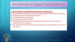 Quality management concept process and indicators | PPTX