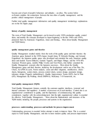Quality management concepts | DOCX