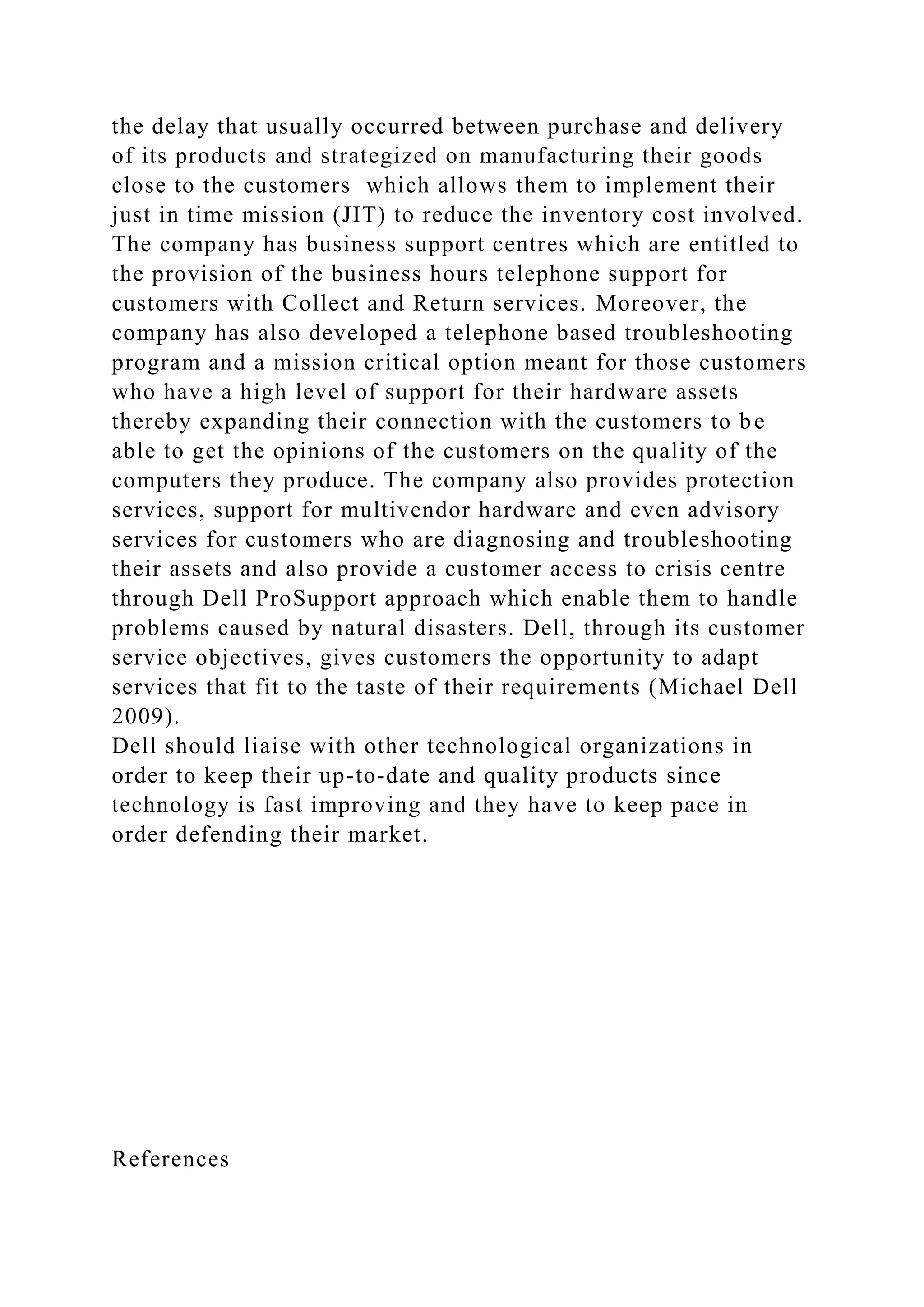 Quality Management – Dell Corporation .docx