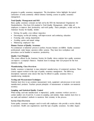 Quality management distance learning | PDF