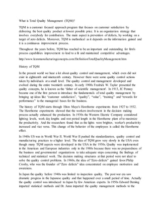 Quality management essay | DOCX