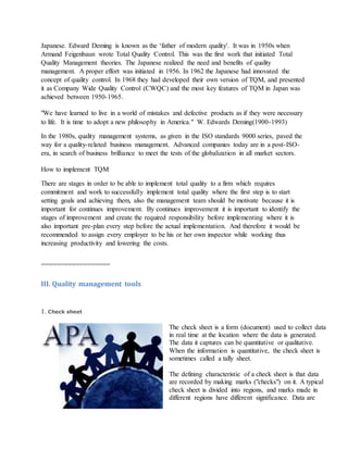 Quality management essay | DOCX