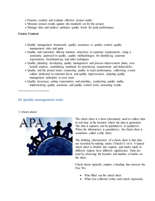 Quality management essentials | DOCX