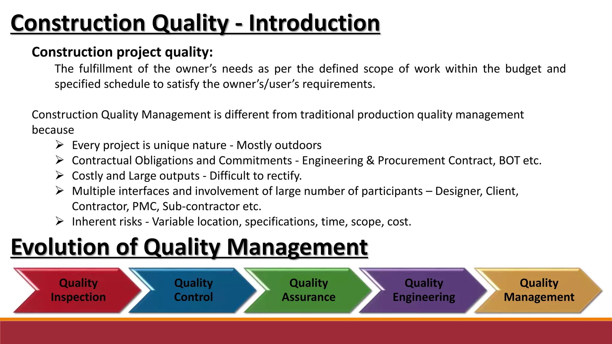Quality management for civil engineering | PPTX