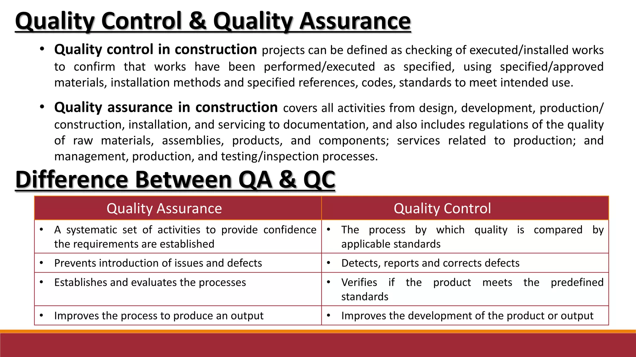 Quality management for civil engineering | PPTX