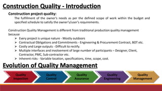 Quality management for civil engineering | PPTX